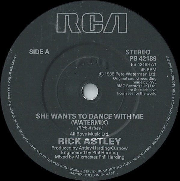 Rick Astley - She Wants To Dance With Me - Petesmusic UK Online Record Shop
